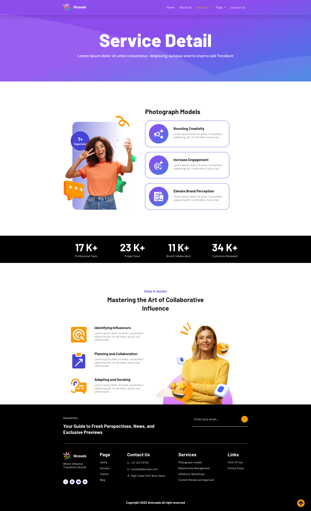 Niceads - Influencer Marketing Elementor Template Kit by antstheme